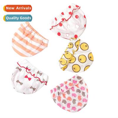 New female baby cott panties creative printing lace girls pa