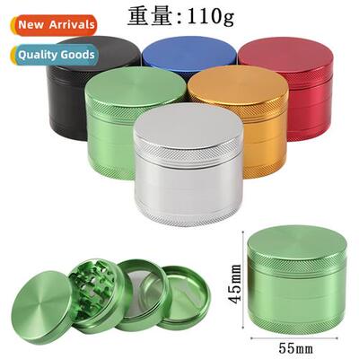 Aluminum Alloy Flat 4-Ply Cigarette Grinder 55MM Kraft Box I