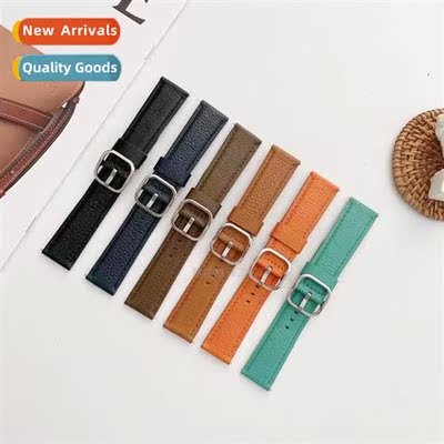 适用Apple Watch Day Buckle Genuine Leather Lychee Pattern St