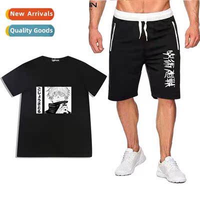 Anime Jujutsu Kaisen Spellback Battle Printed Cott Short Sle