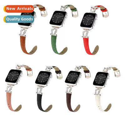 适用Apple U-shaped buckle braided leather strap apple watch8
