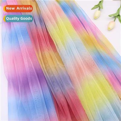 100X150CM Rainbow Mesh Gradient Color Mesh Yarn Background D