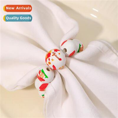 Napkin clasp floral beaded round hotel decoratis table weddi