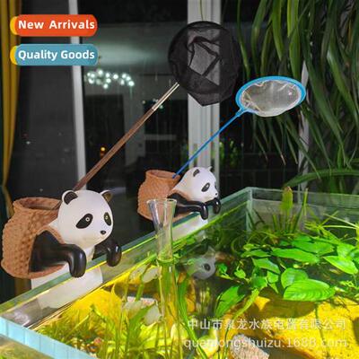 Fish tank ornament aquascape panda backpack tank side hangin