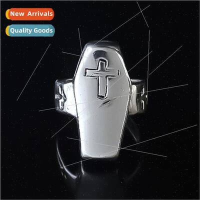 Europe vintage men alloy coffin 2 ring Hundred rings tide me