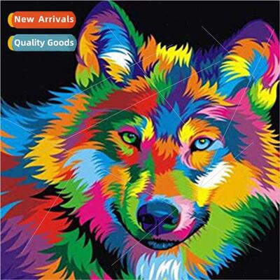 Cross Stch New DIY Colorful Wolf Full Stch mple Handmade Thr
