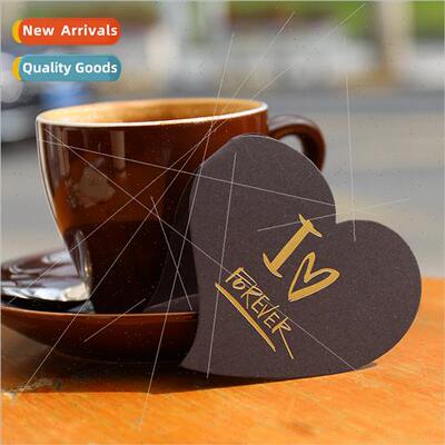 Black Hot Stamping Heart Small Greeting Card Message Card Te
