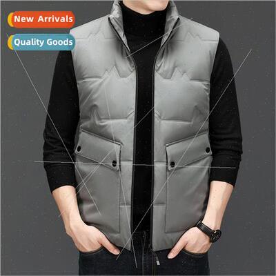 Sleeveless down vest men fall winter 2023 shoulders outside