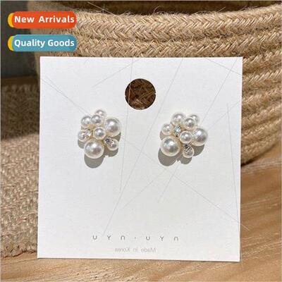Koreapearl earrings female S925 silver earrings sense earrin