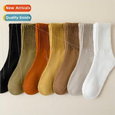 Autumn winter drawstring women mid-calf socks padded thicken
