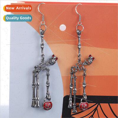 Europe earrings playful skull girl movable earrings retro go