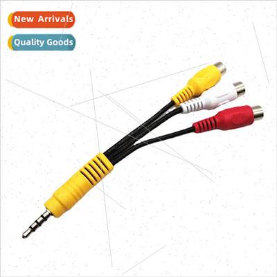 0.1 meter 3.5 male to 3RCA female audio cable 3.5 to color d