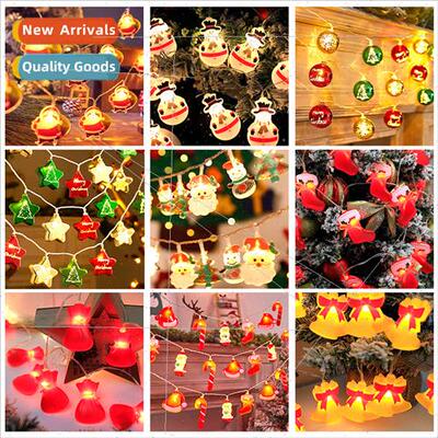 led christmas lights string scene arrangement santa battery