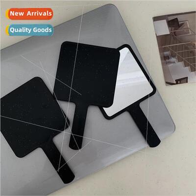 ins simple solid color handle mirror carry-on portable makeu