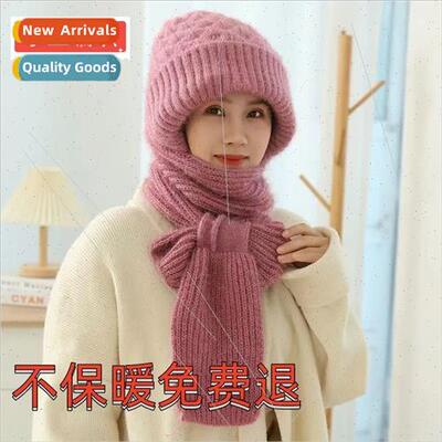 Knted hat squirrel velvet scarf set twoPCS female winter fas