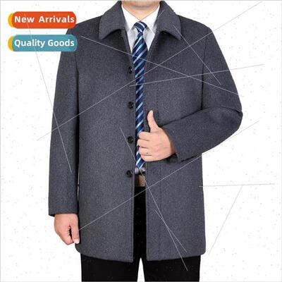 Middle-aged elderly men coats in long coat in winter fertili