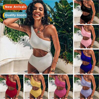 2022 New Swimsu Europe Sexy Bikini Swimsu Ladies One Shoulde