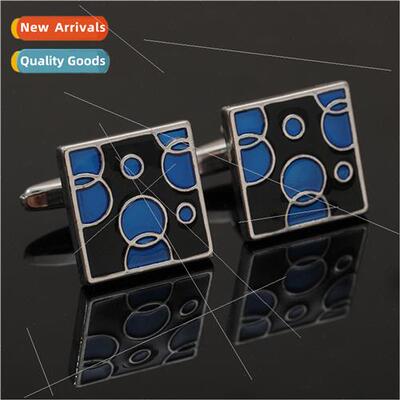 Square cufflinks geometric spots cufflinks men business zinc