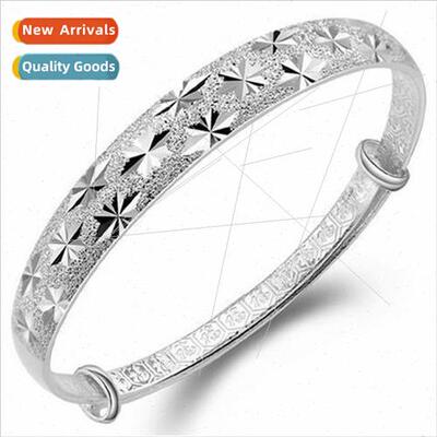 Bangle simple silver plated bracelet opening exhibion small