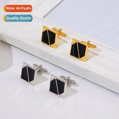 New men square lacquer pattern cufflinks shirt cufflinks