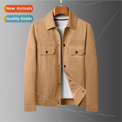 Golden velvet striped jacket men 2023 spring new versatile S