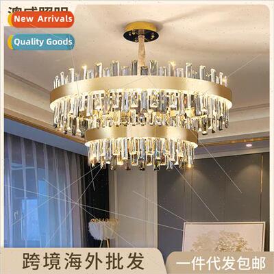 ght luxury crystal chandelier villa living room duplex livin