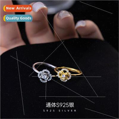 S925 silver Europe hollowed out rose ring women exquise high