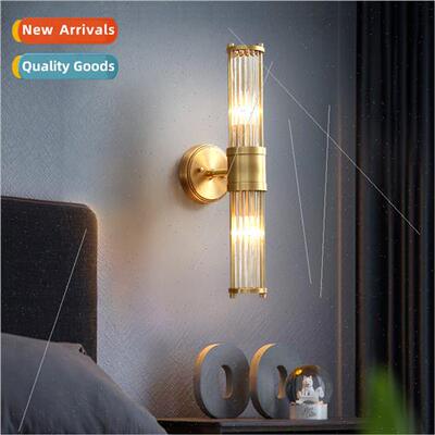 American- simple light astringent wall lamp copper hotel vil