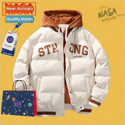 warm fake twoPCS cotton jacket men winter hooded tide leisur