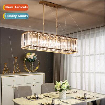 -modern crystal restaurant chandelier rectangular light luxu