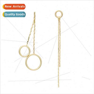 New simple tassel circle earrings retro fashion asymmetric e