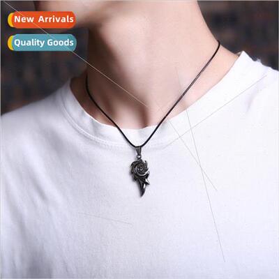 Stainless Steel Flame Pattern Pendant Necklace Collar Neckla