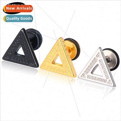 Tanium steel -allergenic pyramid earrings stainless steel pe