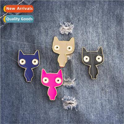 Brooch Cartoon Cute Staring Cat Brooch Badge Student Clothin