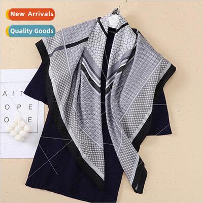 New twill silk neckerchief printed splicing temperament silk