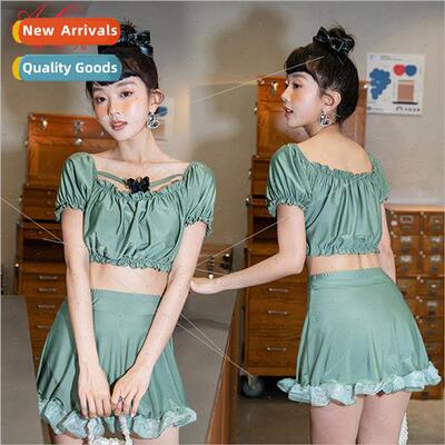 Swimsu womens spl two-piece summer flesh-shading thin fashio
