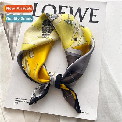 2021 Spring Autumn new decorative small silk scarf female si