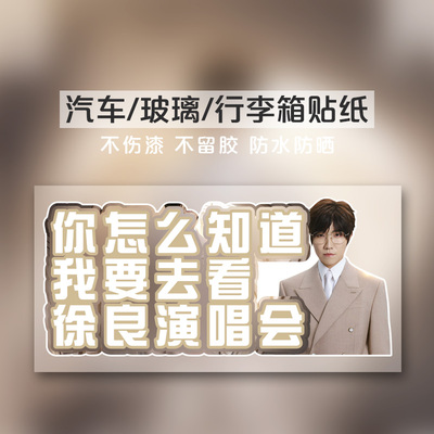 徐良演唱会应援不留胶车贴