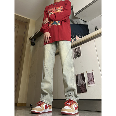 Grinch1928东京衣柜男装SHIJOIN时有旋律风车美式复古直筒牛仔裤