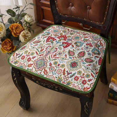 美式田园现代马蹄形餐椅坐垫轻奢防滑欧式高档真皮餐椅垫四季款