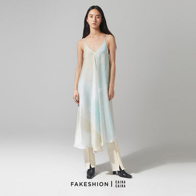 FAKESHIONxCAIRA印花吊带裙