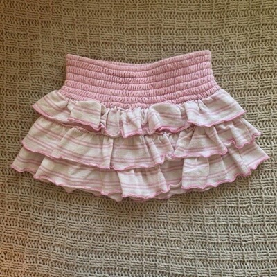 美式复古粉色蛋糕裙低腰半身裙 y2k千禧风抽绳荷叶边A字短裙