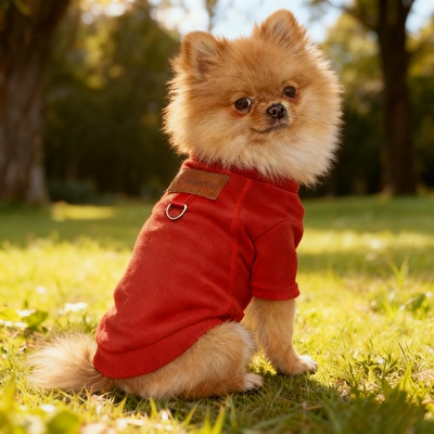 博美专用狗狗衣服小型犬可牵引卫衣秋冬天加绒加厚棉衣小狗卫衣