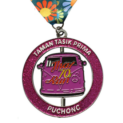 正方形沙底效果大型马拉松奖牌新加坡SUNDOWN仿古奖牌校马奖牌