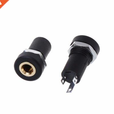 2 Pcs 3.5MM Audio Jack Socket 3 Pole Black Stereo Solder Pan