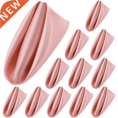 12Pcs 50cm Table Napkins Cloth Square Satin Fabric Napkin Po