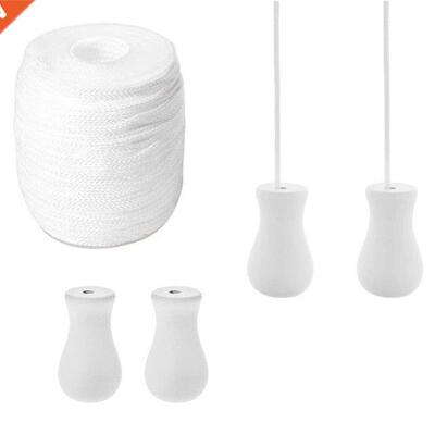 1.8 mm White Braided Lift Shade Cord 55 Yards/Roll with 4 Pi