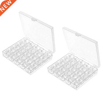 50 Pcs Sewing Machine Bobbins with Case for Brother Singer J