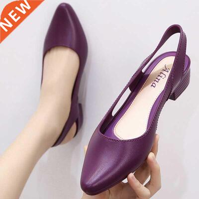 Akexiya Jelly Sandals Women Pointed Toe Chunky Med High Heel