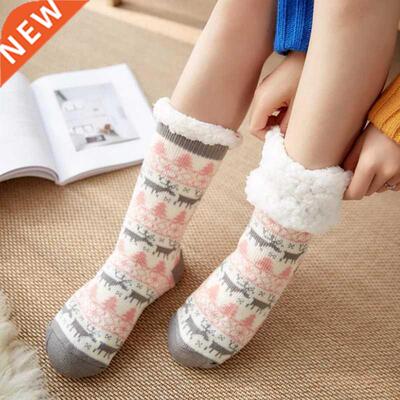 Thicken Plus Cotton Winter Socks Women Sleep Warm Non-Slip S